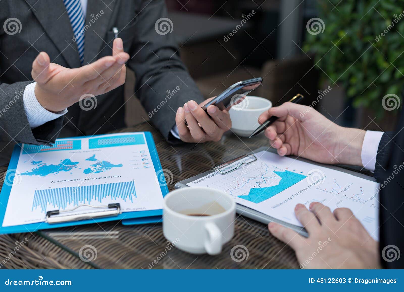 Discussing Financial Reports Stock Image - Image of strategy, diagram ...