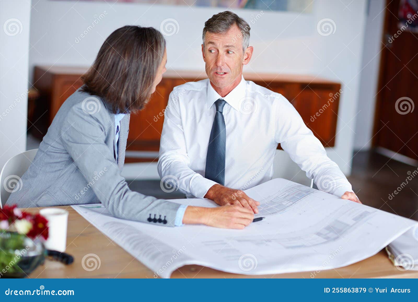 Discussing the Finer Details of the Plans. Two Mature Architects ... Discussing the Finer Details of the Plans. Two Mature Architects ...
