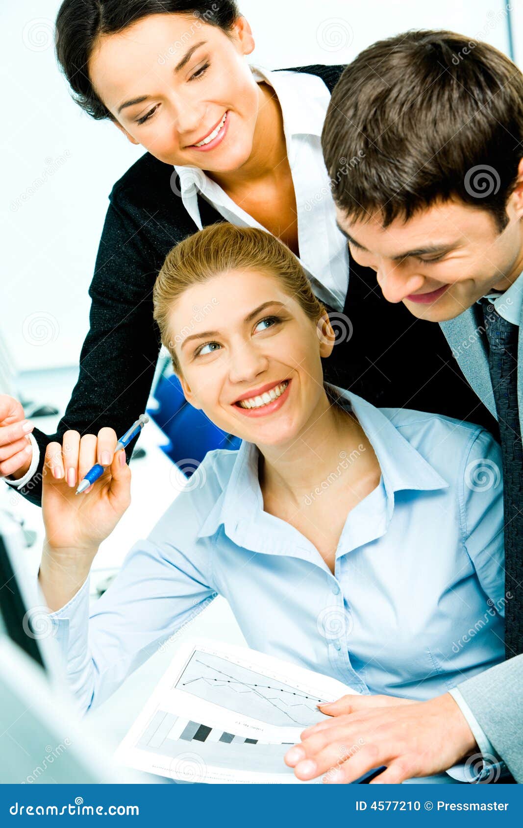 Discussing an idea stock photo. Image of hand, idea, businesspeople ...