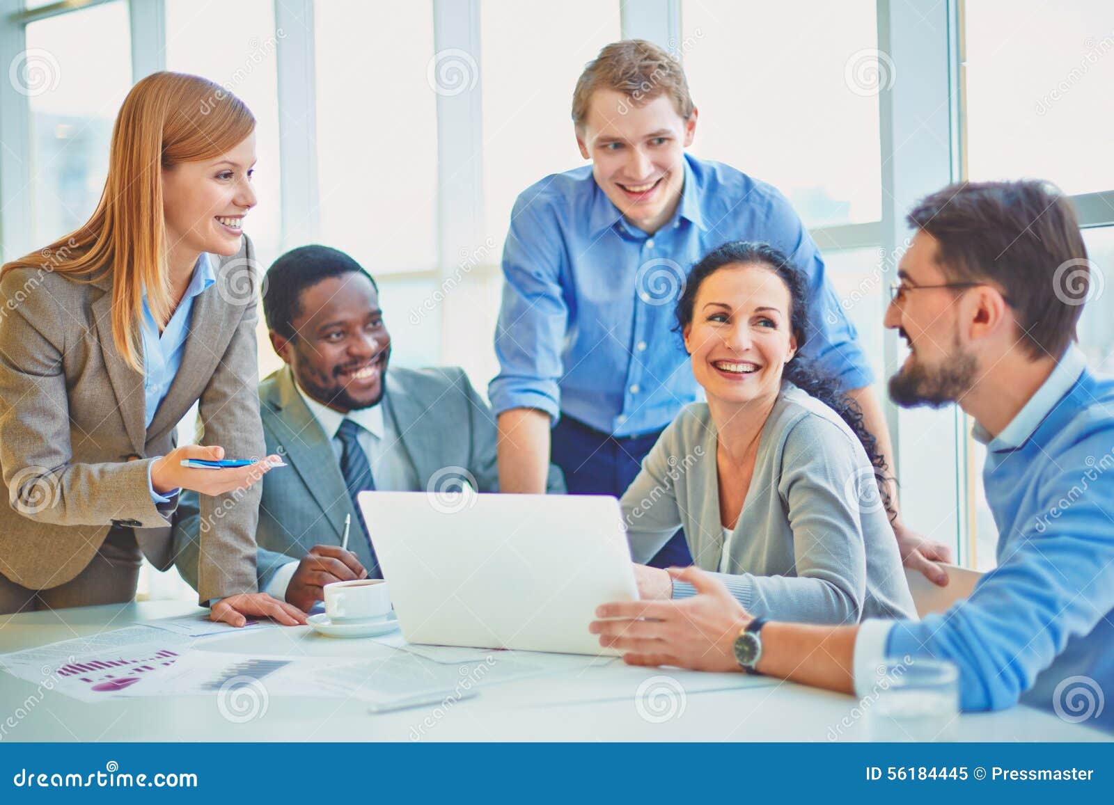Discussing ideas stock image. Image of happy, employment - 56184445