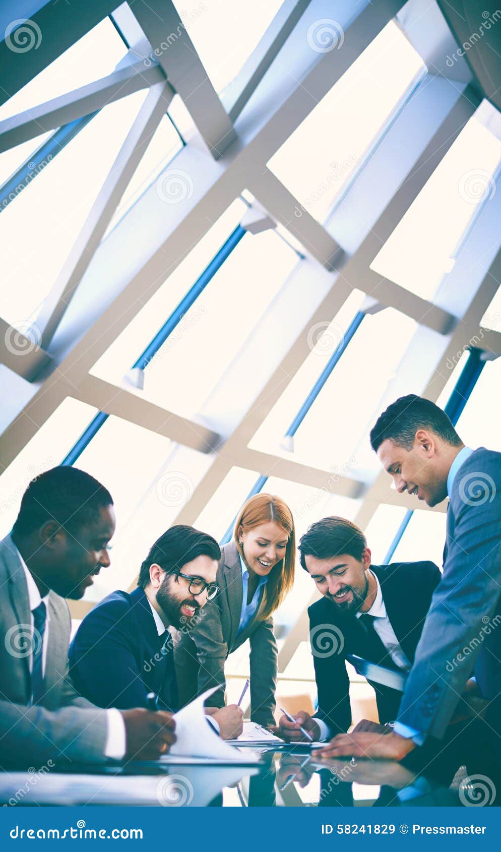 Discussing ideas stock image. Image of colleague, office - 58241829