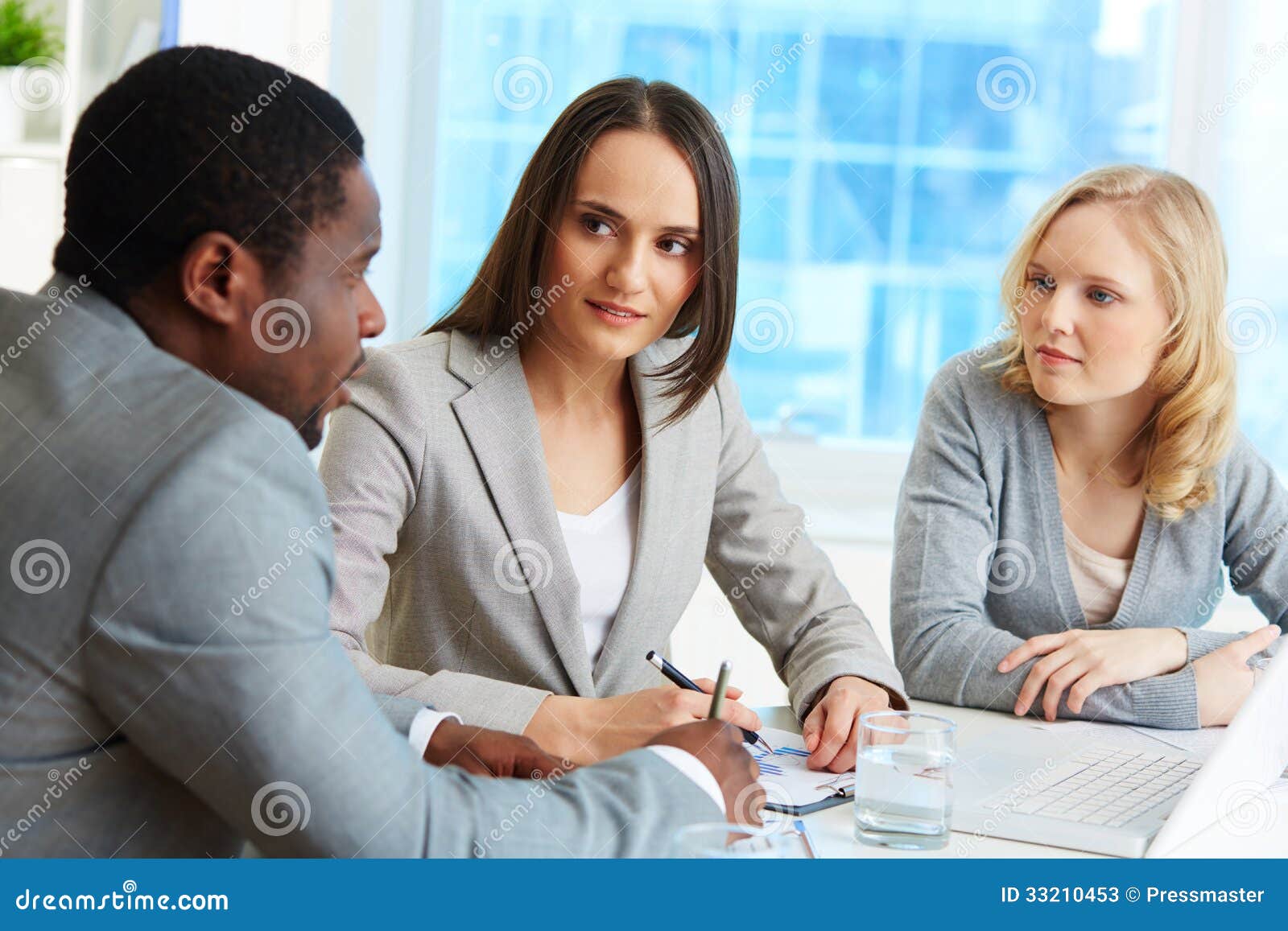Discussing ideas stock image. Image of brainstorm, people - 33210453