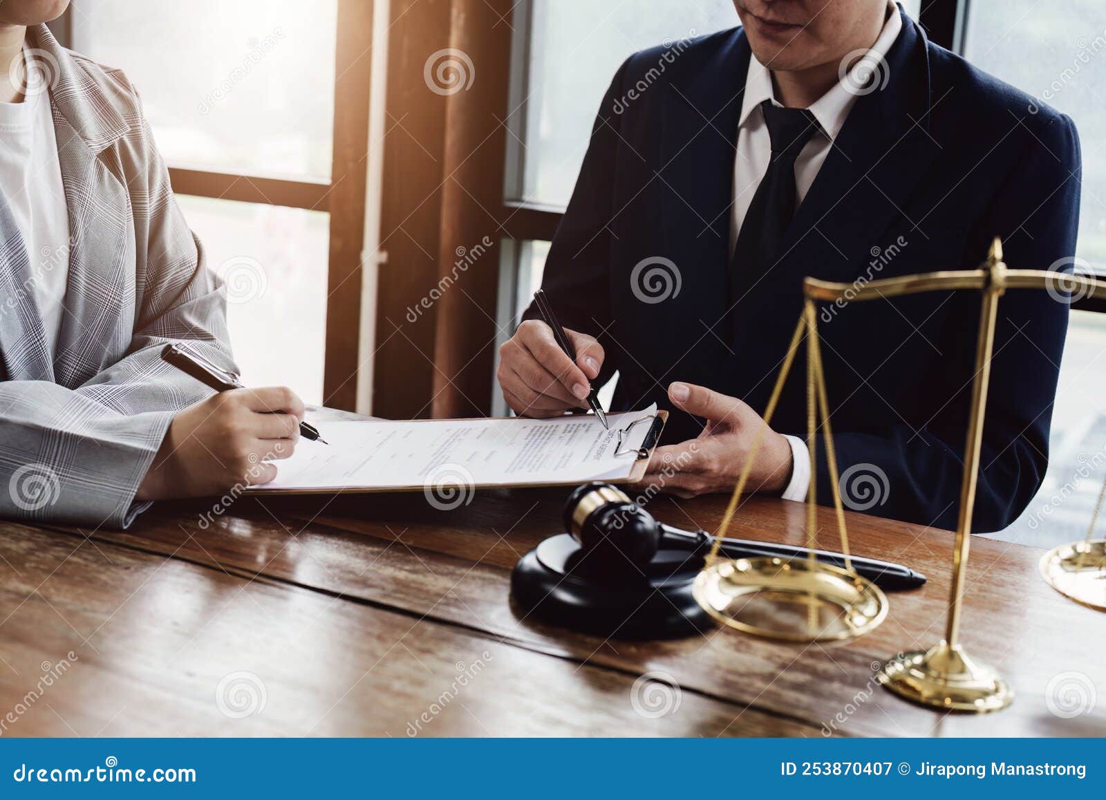 Discussing Legal Matters and Signing Important Documents Stock Image ...
