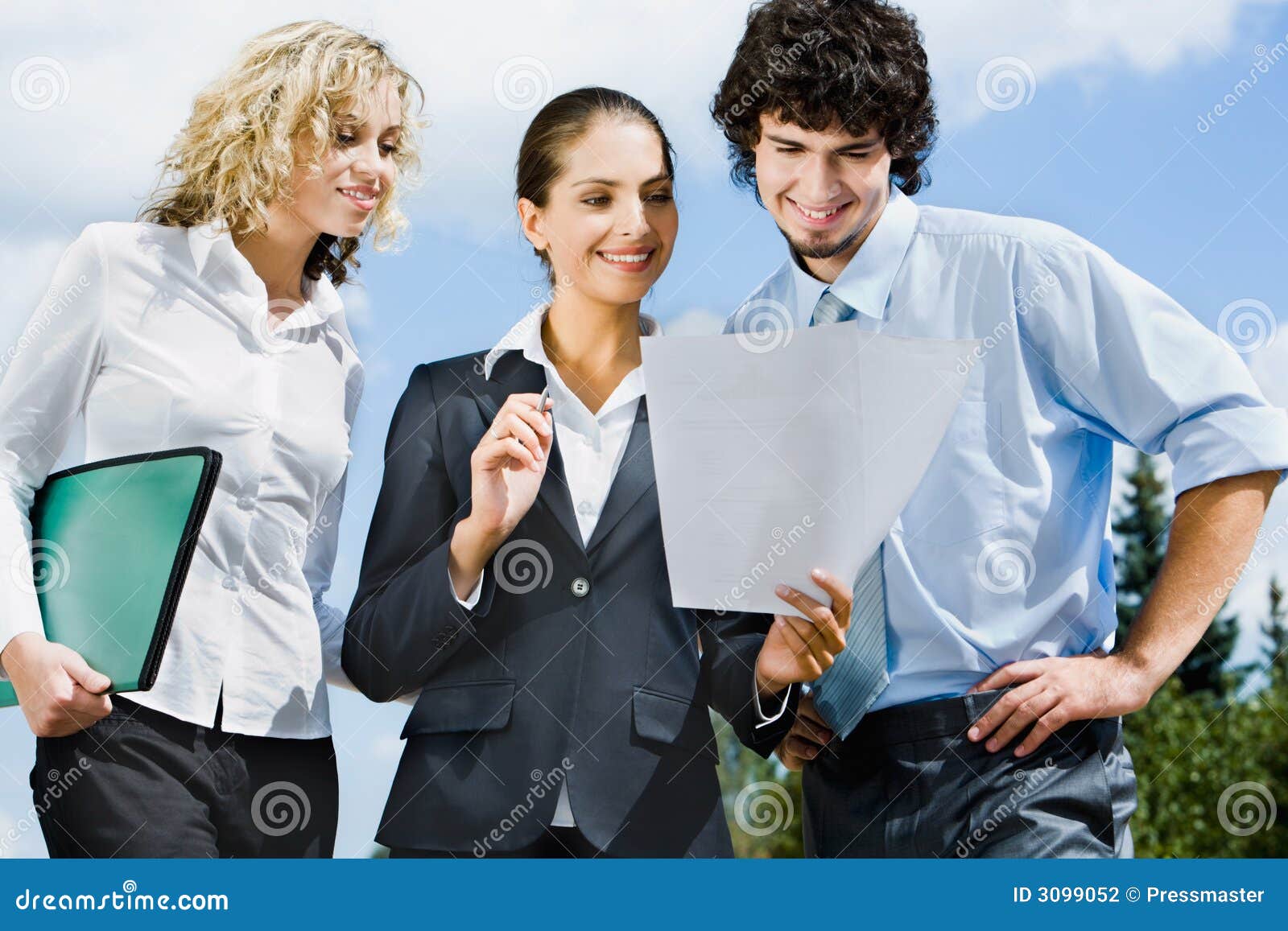 Discussing a new contract stock photo. Image of learning - 3099052