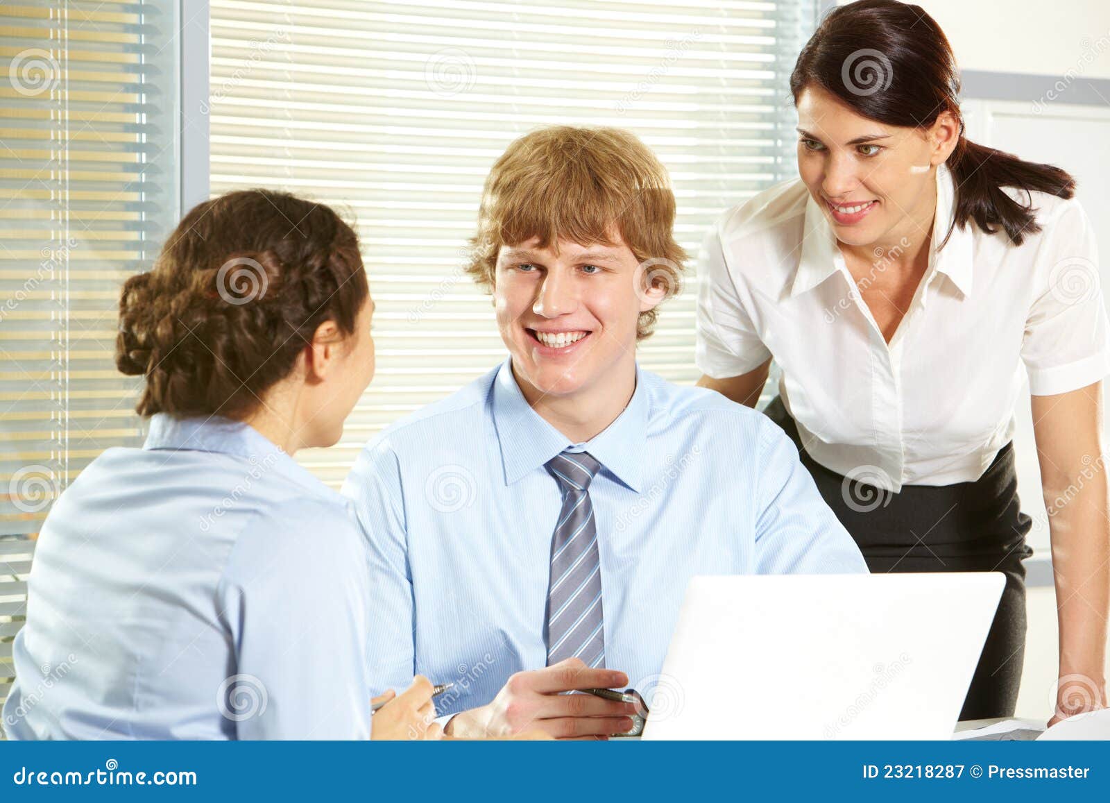Discussing new project stock image. Image of executive - 23218287