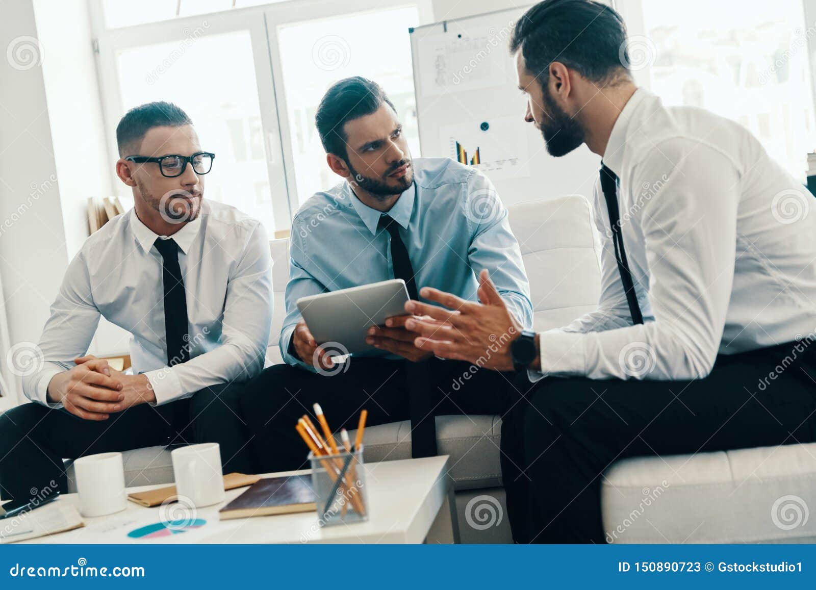 Discussing new project. stock image. Image of cooperation - 150890723