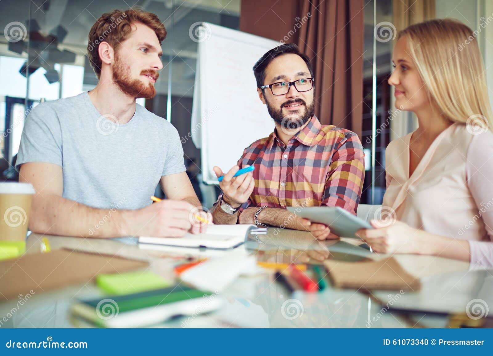 Discussing plans stock photo. Image of businesspeople - 61073340