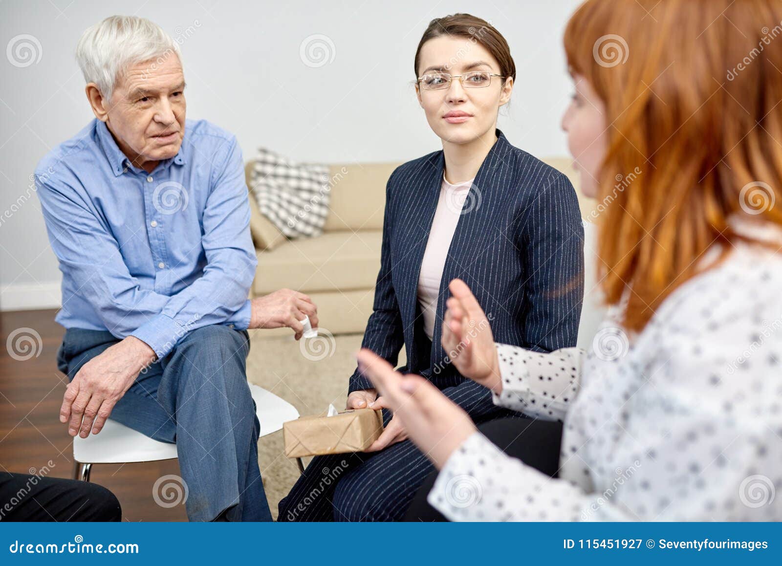Discussing Problems at Group Therapy Session Stock Image - Image of ...
