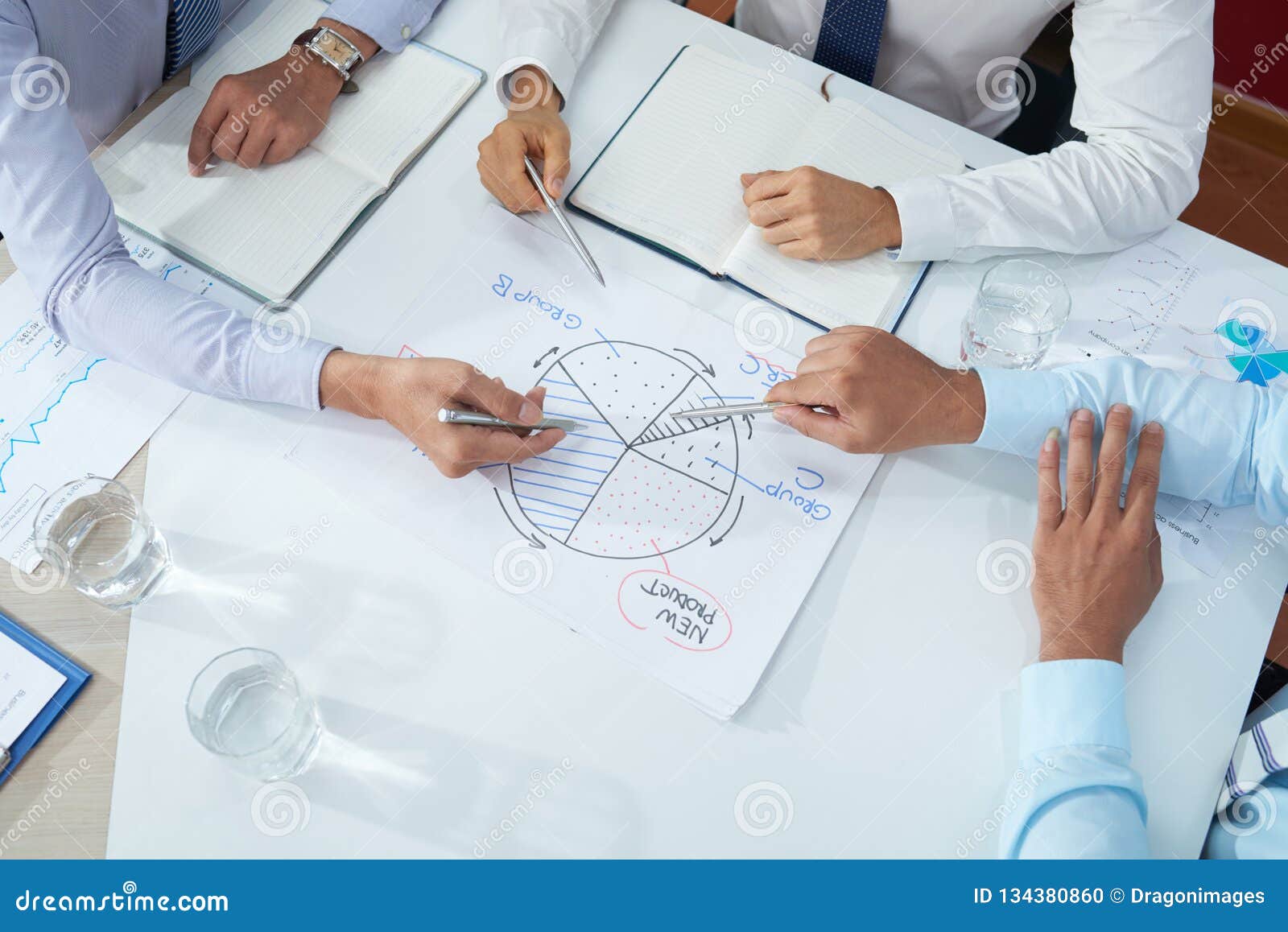 Discussing Project Development Stock Photo - Image of chart, briefing ...