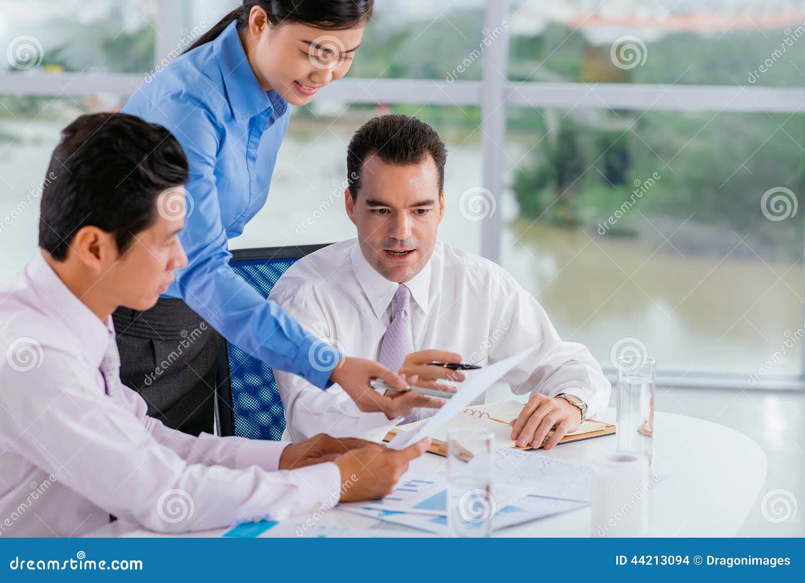 Discussing report stock photo. Image of explaining, discussing - 44213094