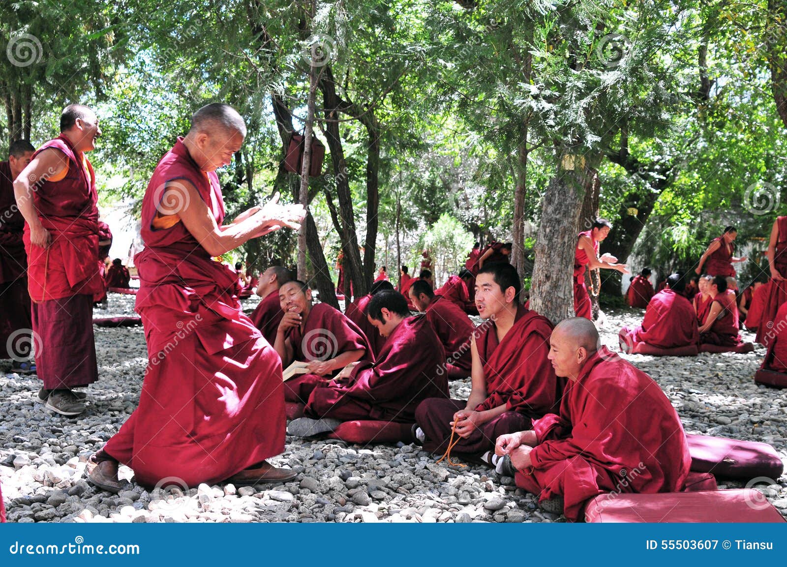Discussing Scriptures Monks in Tibet Editorial Photography - Image of ...