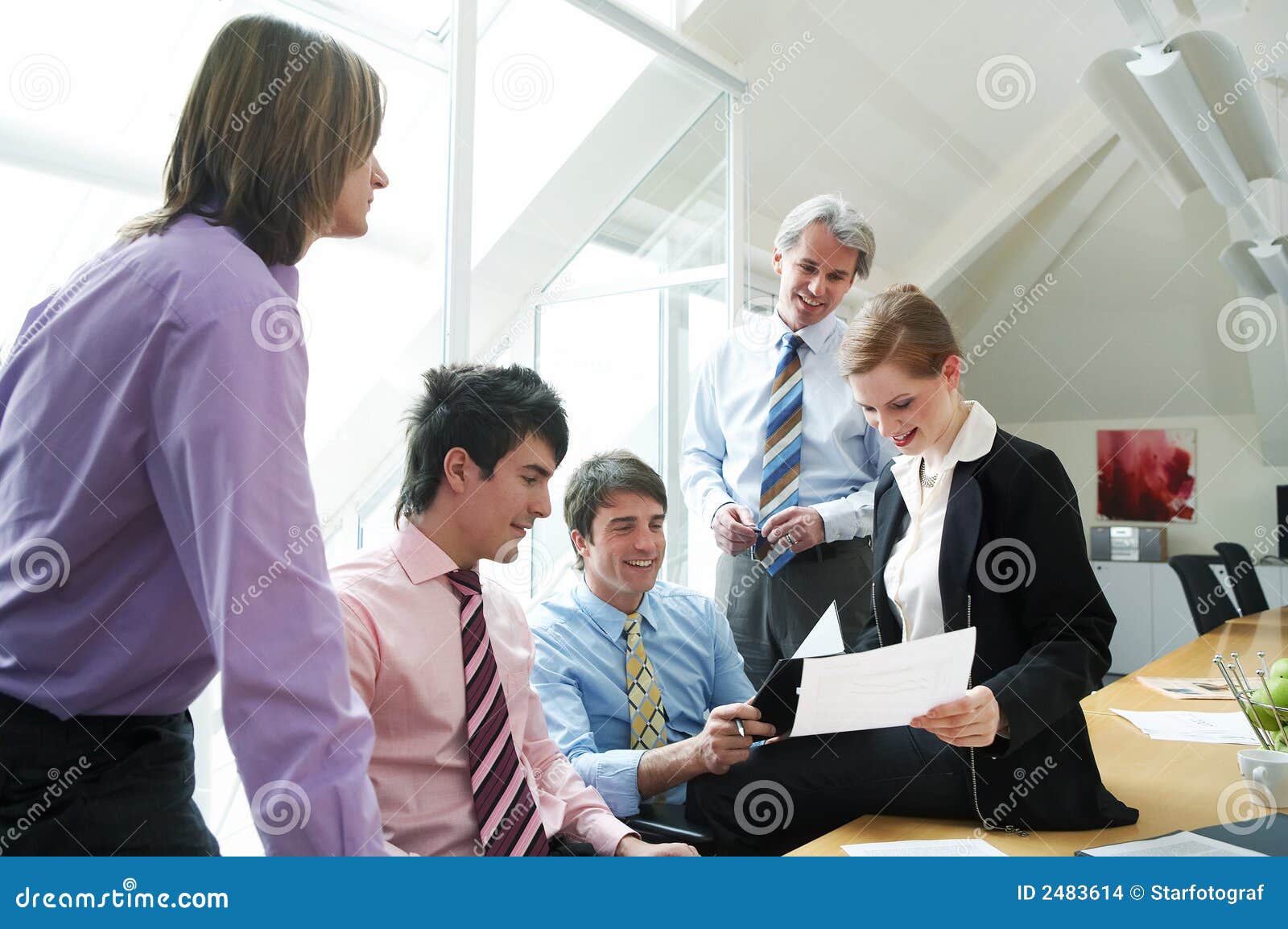 Discussing something stock photo. Image of employer, businesspeople ...