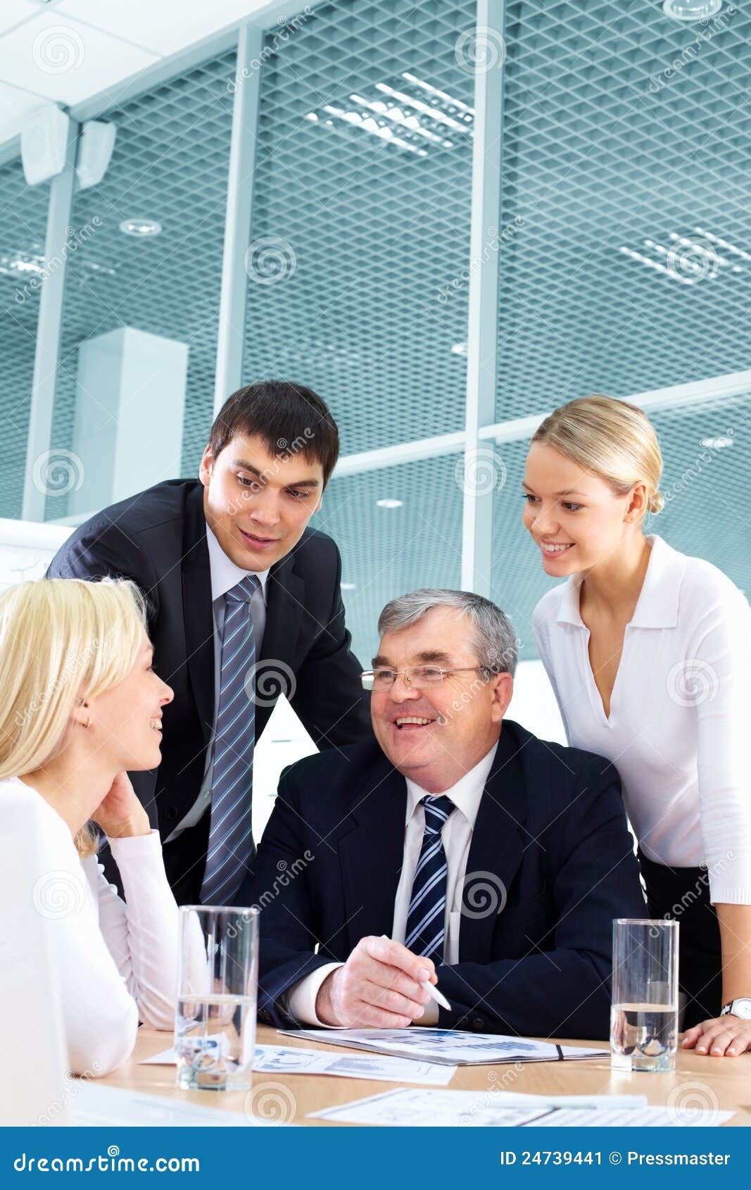 Discussing Successful Strategy Stock Image - Image of confident ...