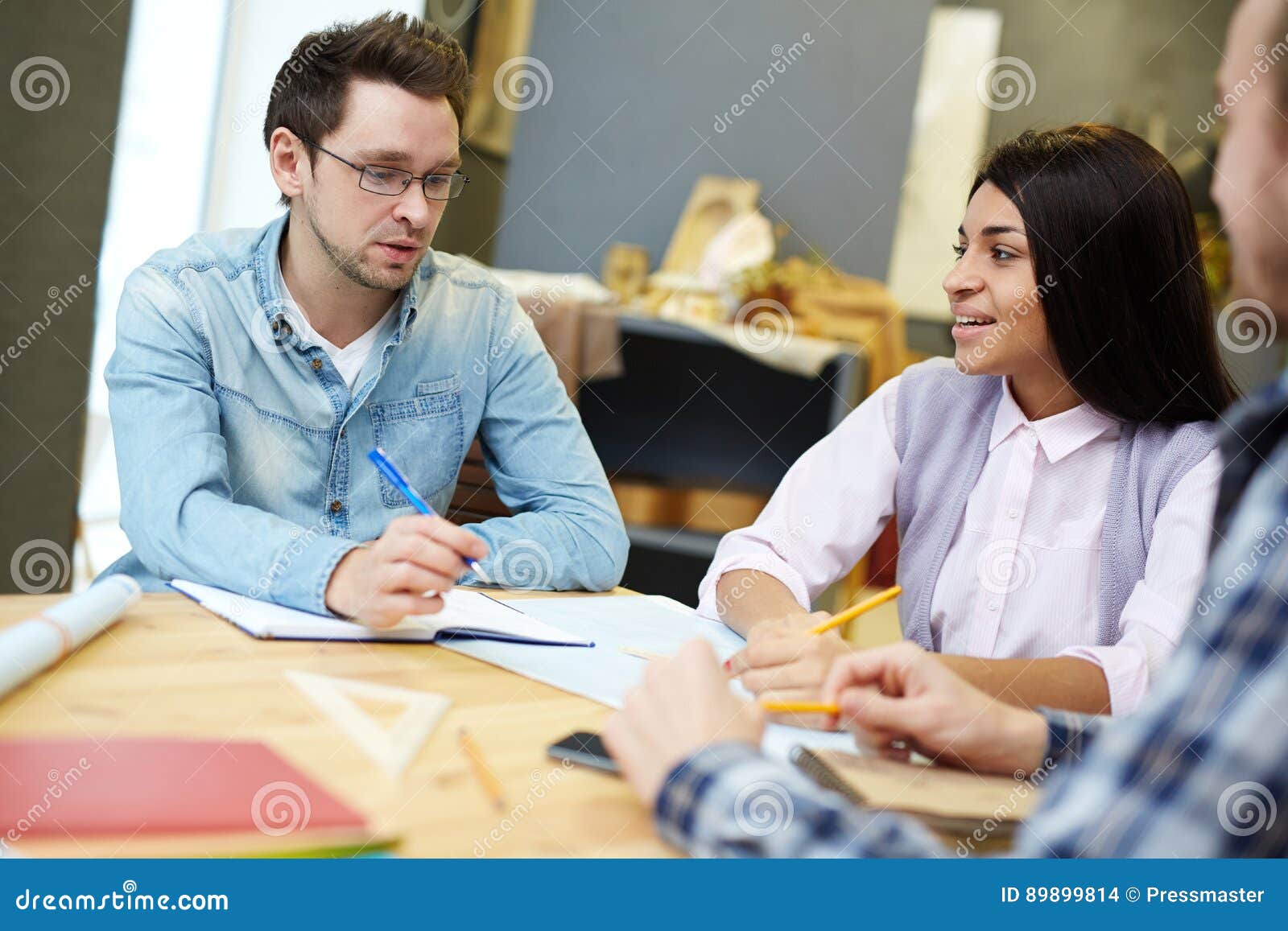 Discussing Topical Questions Stock Photo - Image of profession, startup ...