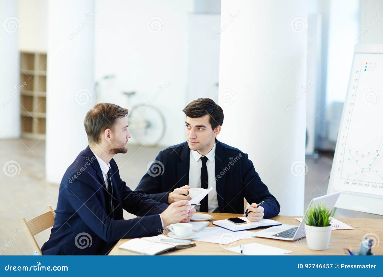 Discussing working project stock image. Image of busy - 92746457