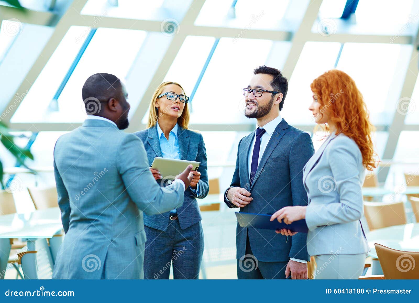Discussion stock photo. Image of intercultural, pretty - 60418180
