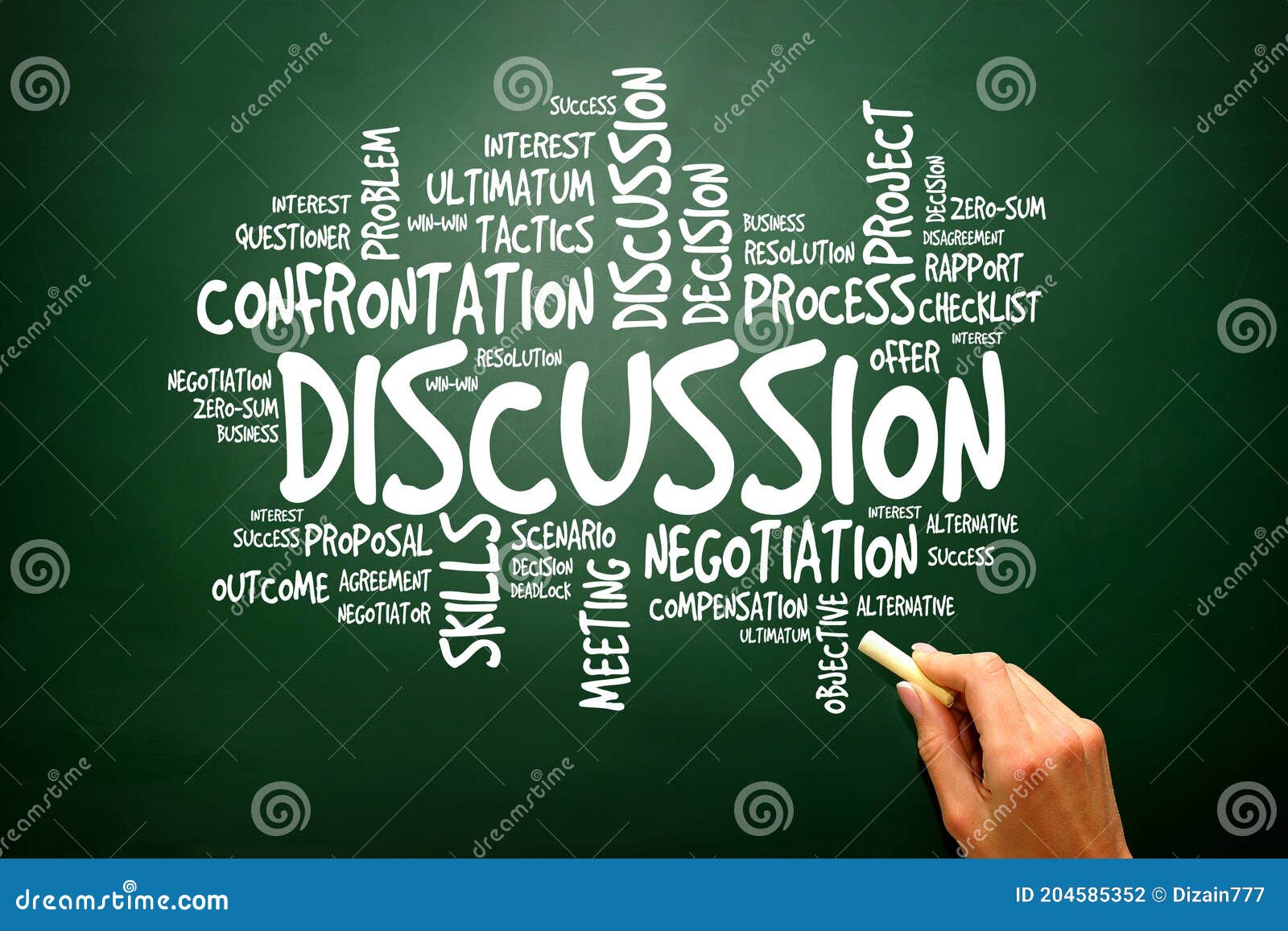 Discussion Business Concept Words Cloud, Presentation Background Stock ...