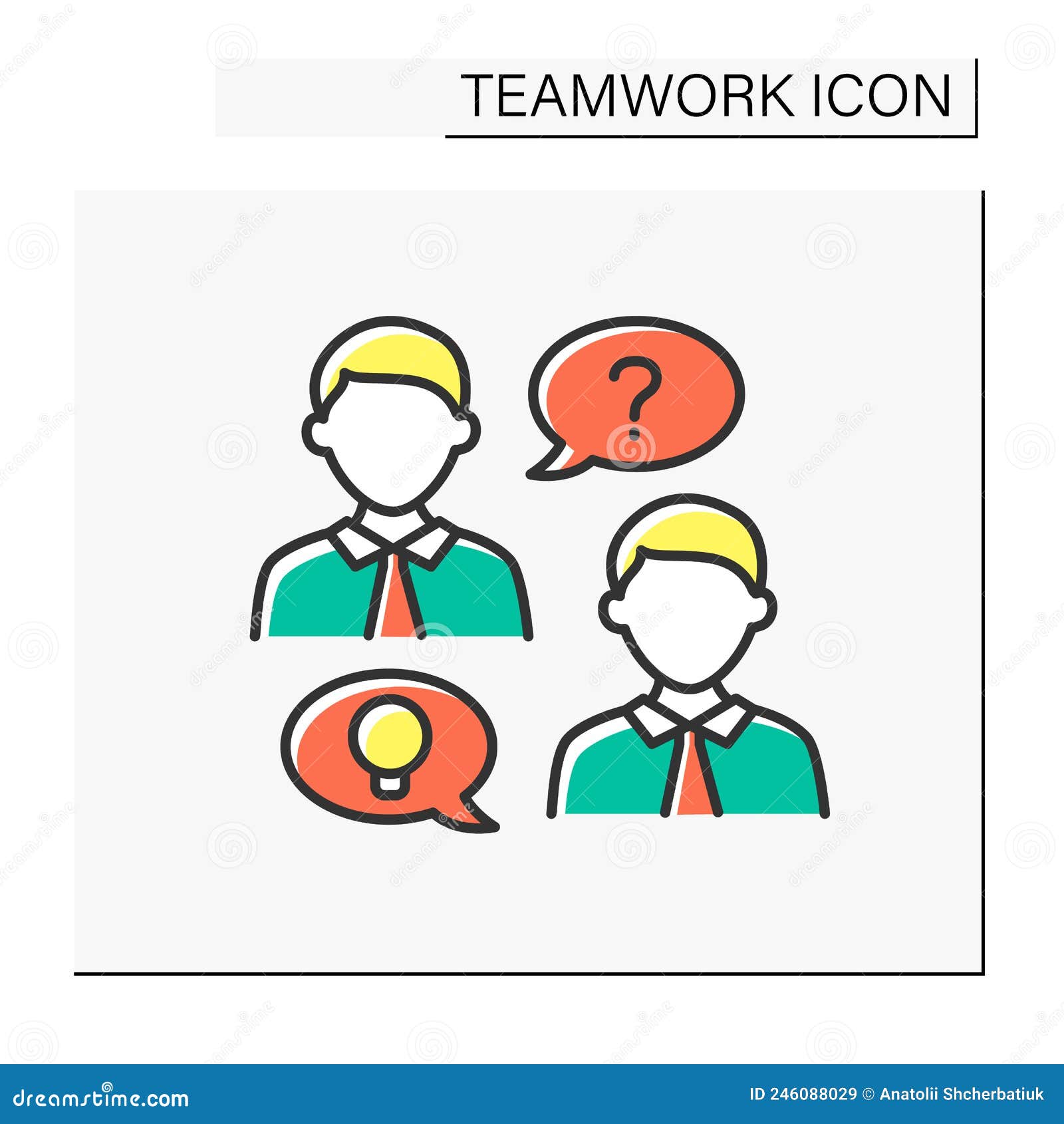 Discussion color icon stock vector. Illustration of achievement - 246088029