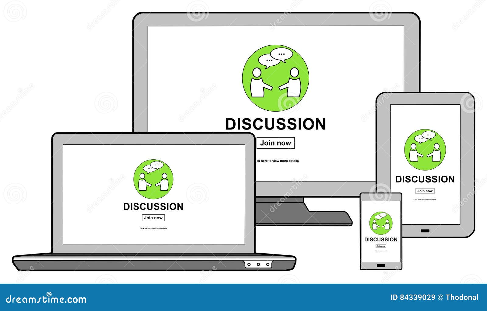Discussion Concept on Different Devices Stock Illustration ...