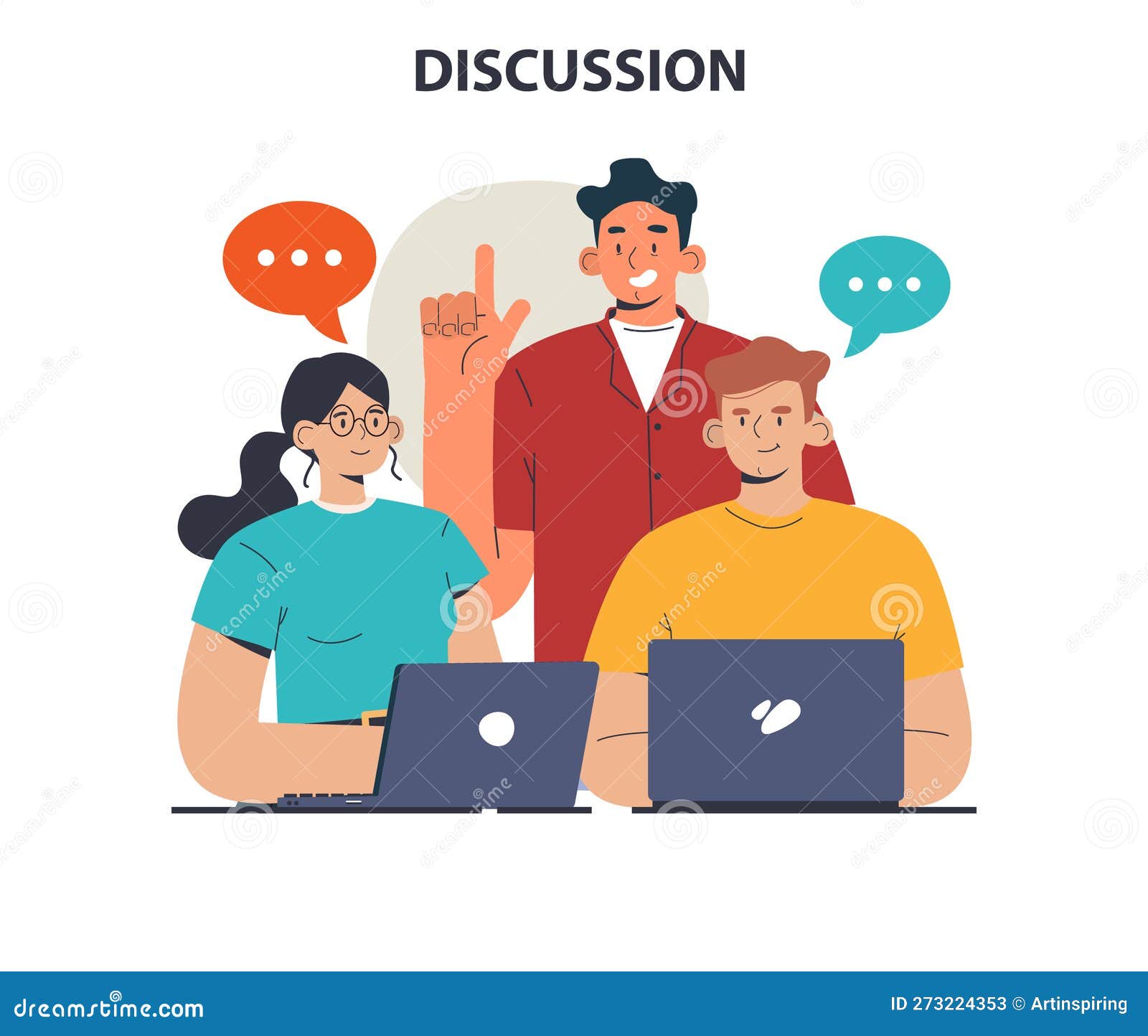 Discussion Concept. Group of Characters Communicating with Each Other ...