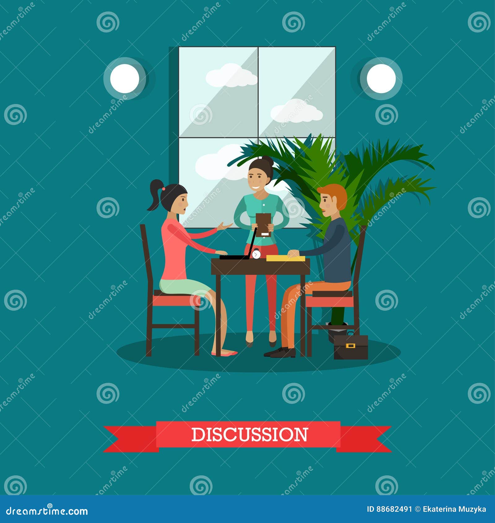 Discussion Concept Vector Illustration in Flat Style Stock Vector ...