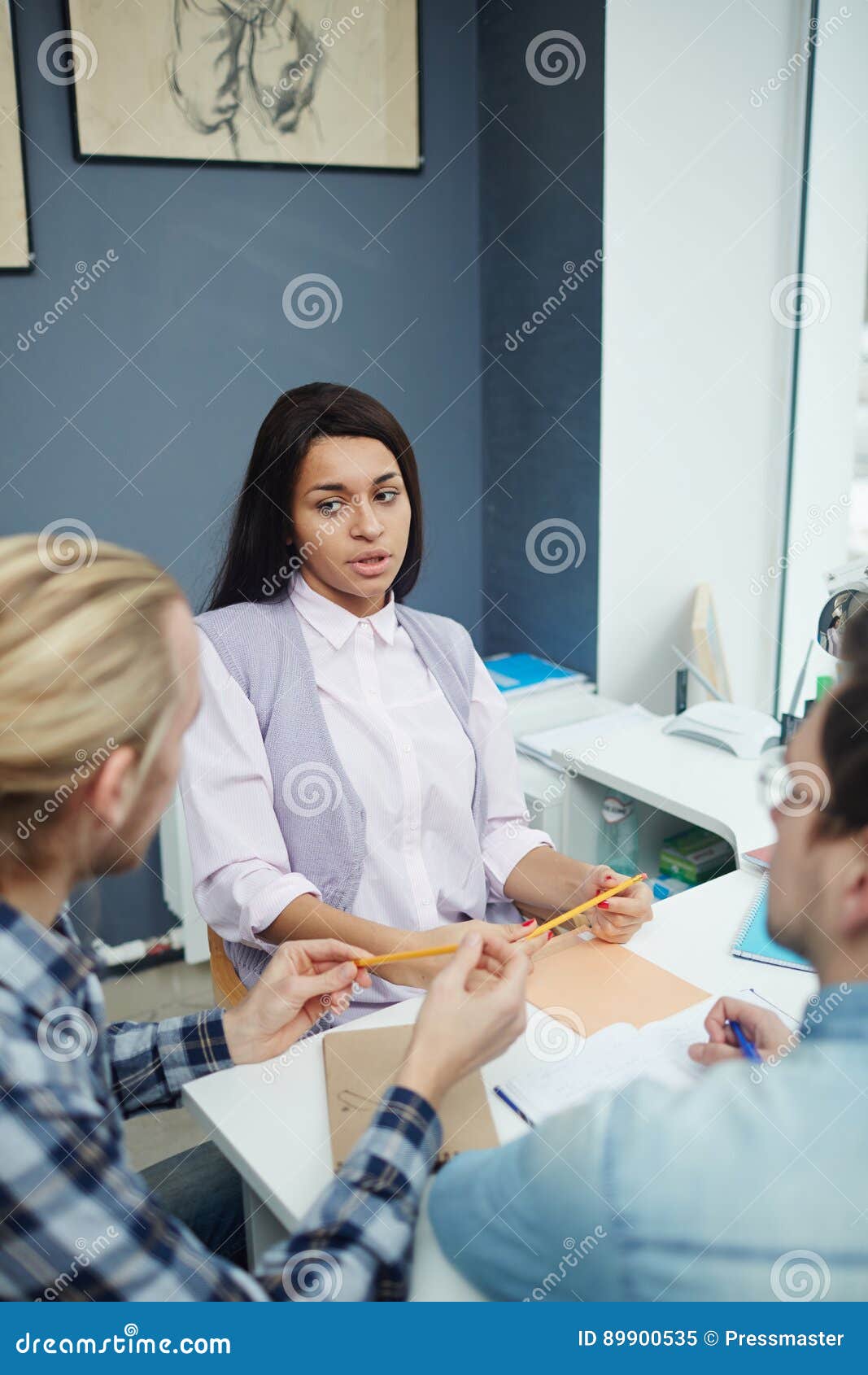 Discussion of Creative Ideas Stock Image - Image of teamwork, business ...