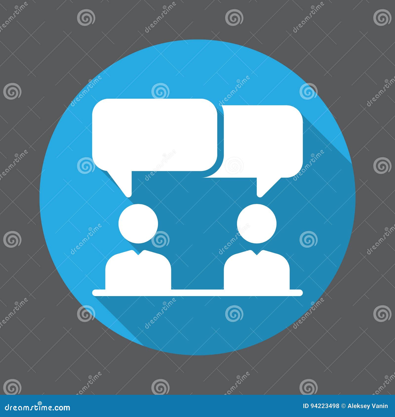 Discussion, Dispute Flat Icon. Round Colorful Button, Circular Vector ...