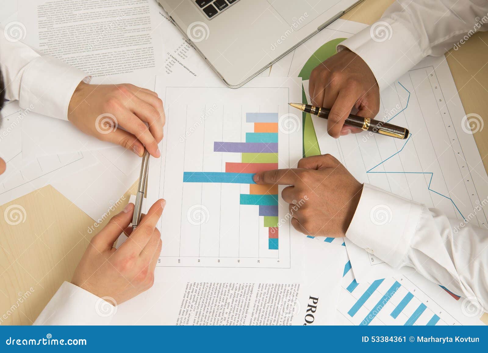 Discussion of graph . stock image. Image of document - 53384361