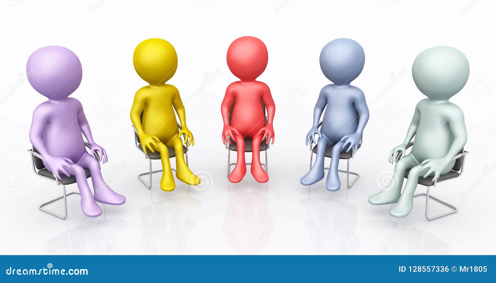 Discussion Group with 3D Figures Stock Illustration - Illustration of ...