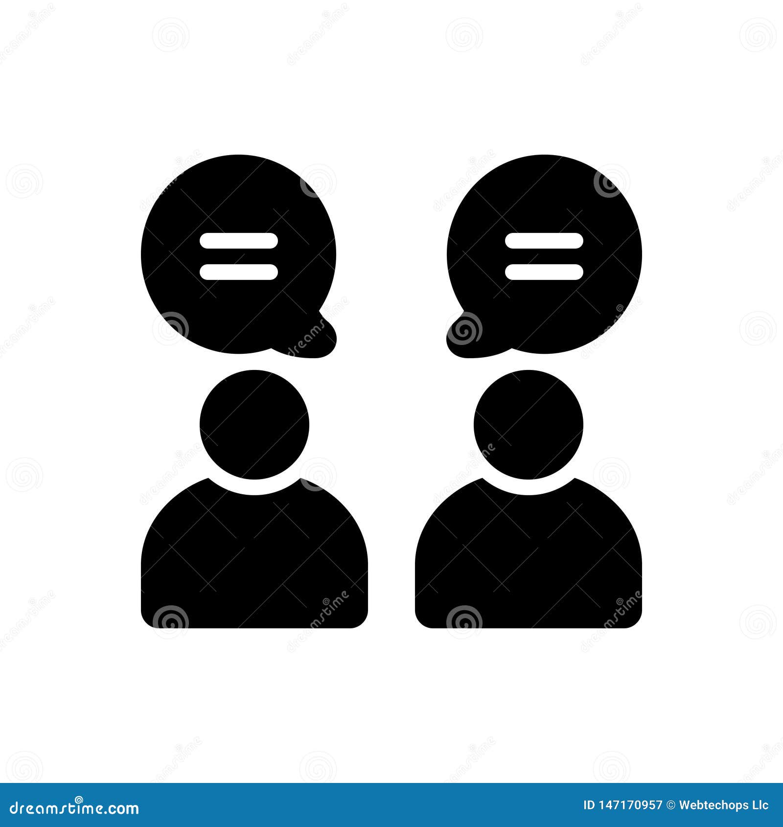 Black Solid Icon for Discussion, Group and Meeting Stock Vector ...