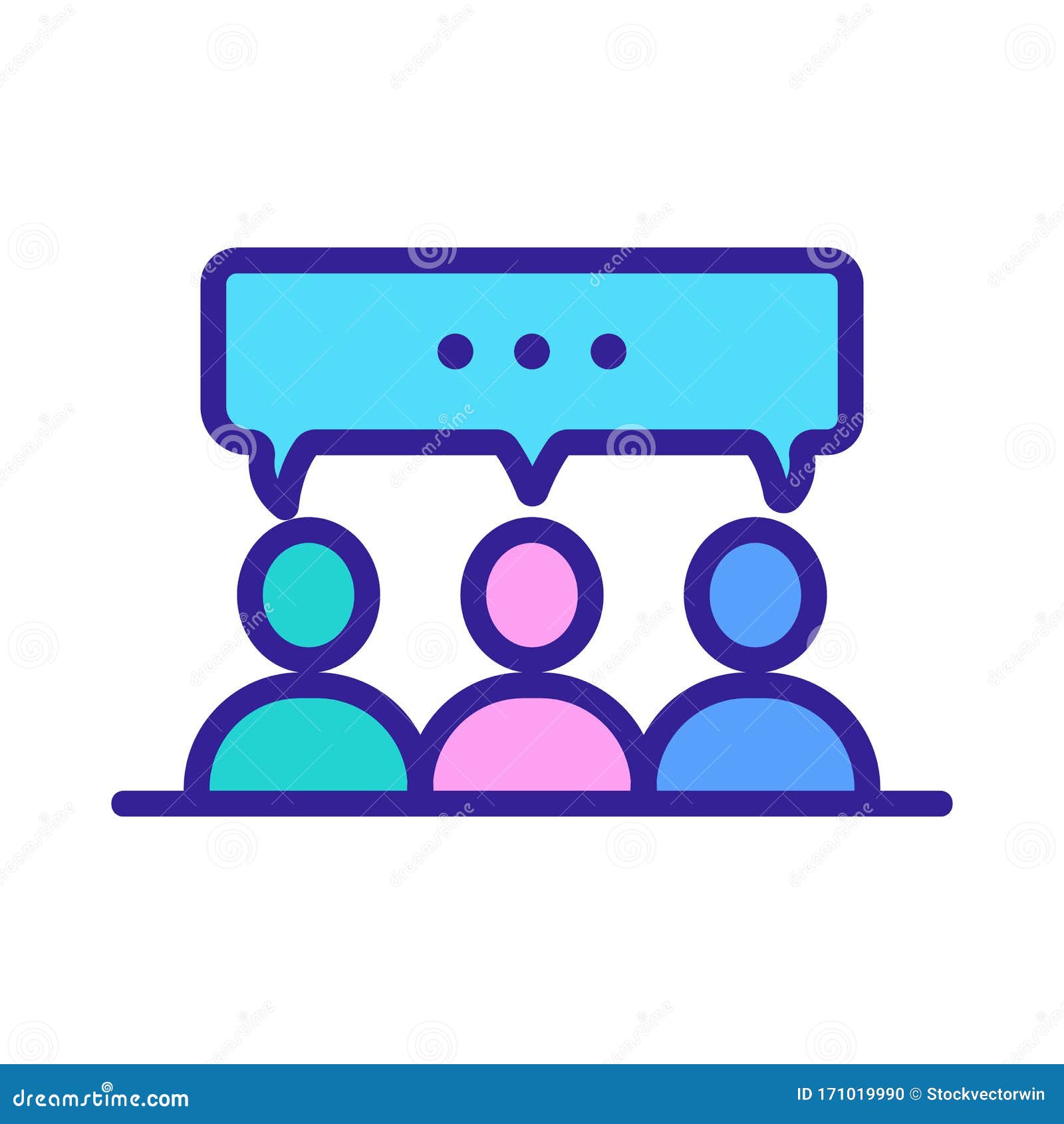 Discussion of the Icon Vector. Isolated Contour Symbol Illustration ...