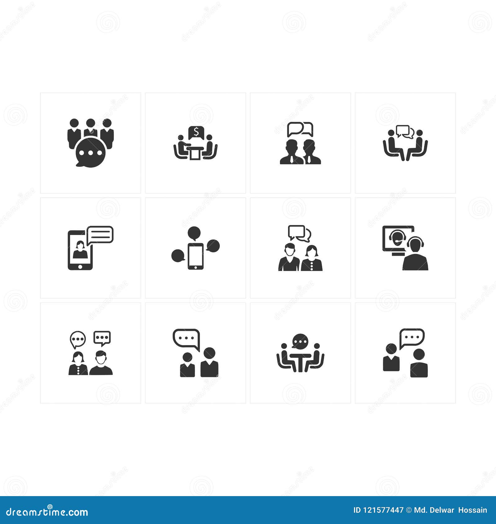 Discussion Icons - Gray Version Stock Vector - Illustration of ...