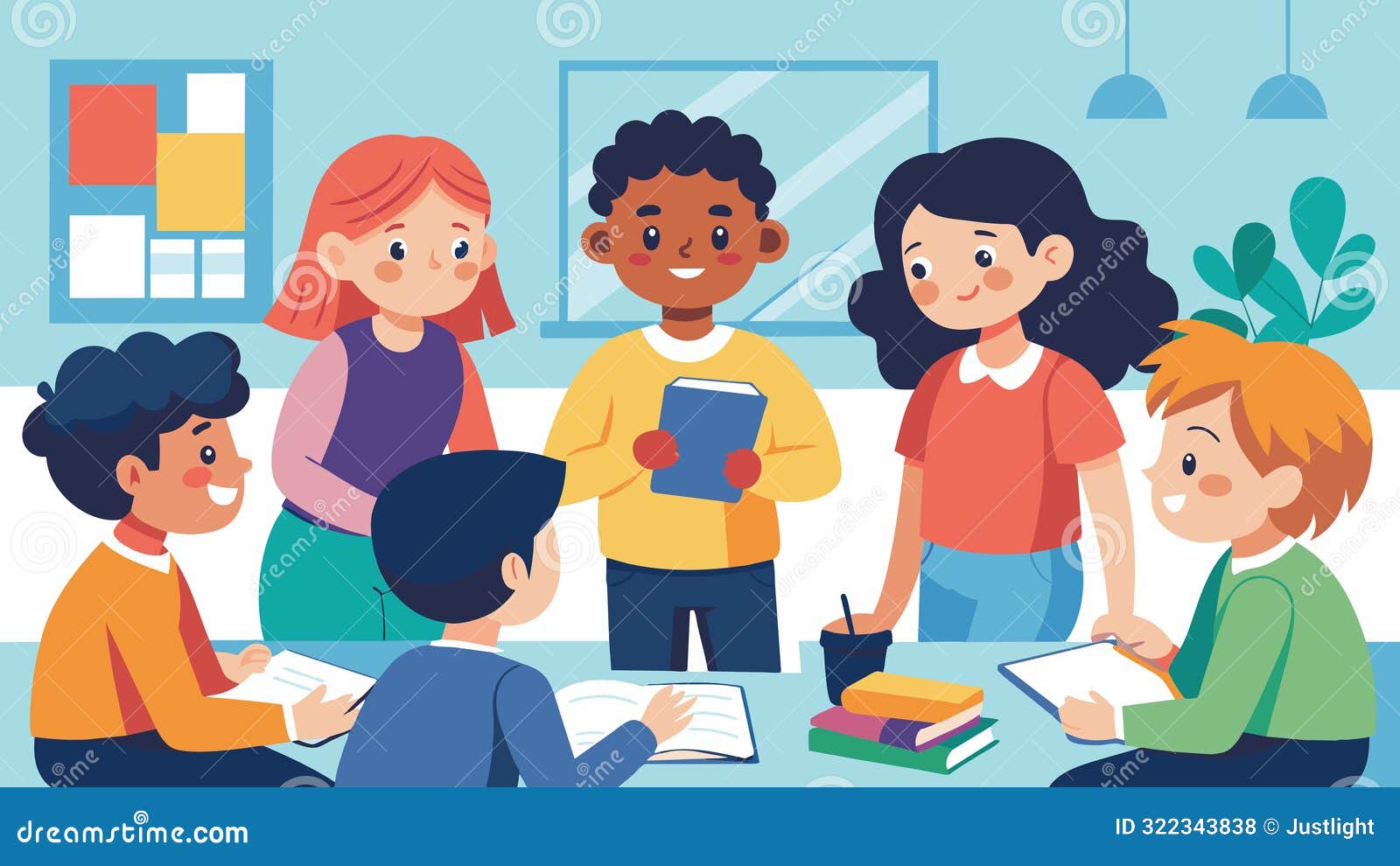 Sharing Ideas Teamwork Connection Royalty-Free Cartoon | CartoonDealer ...