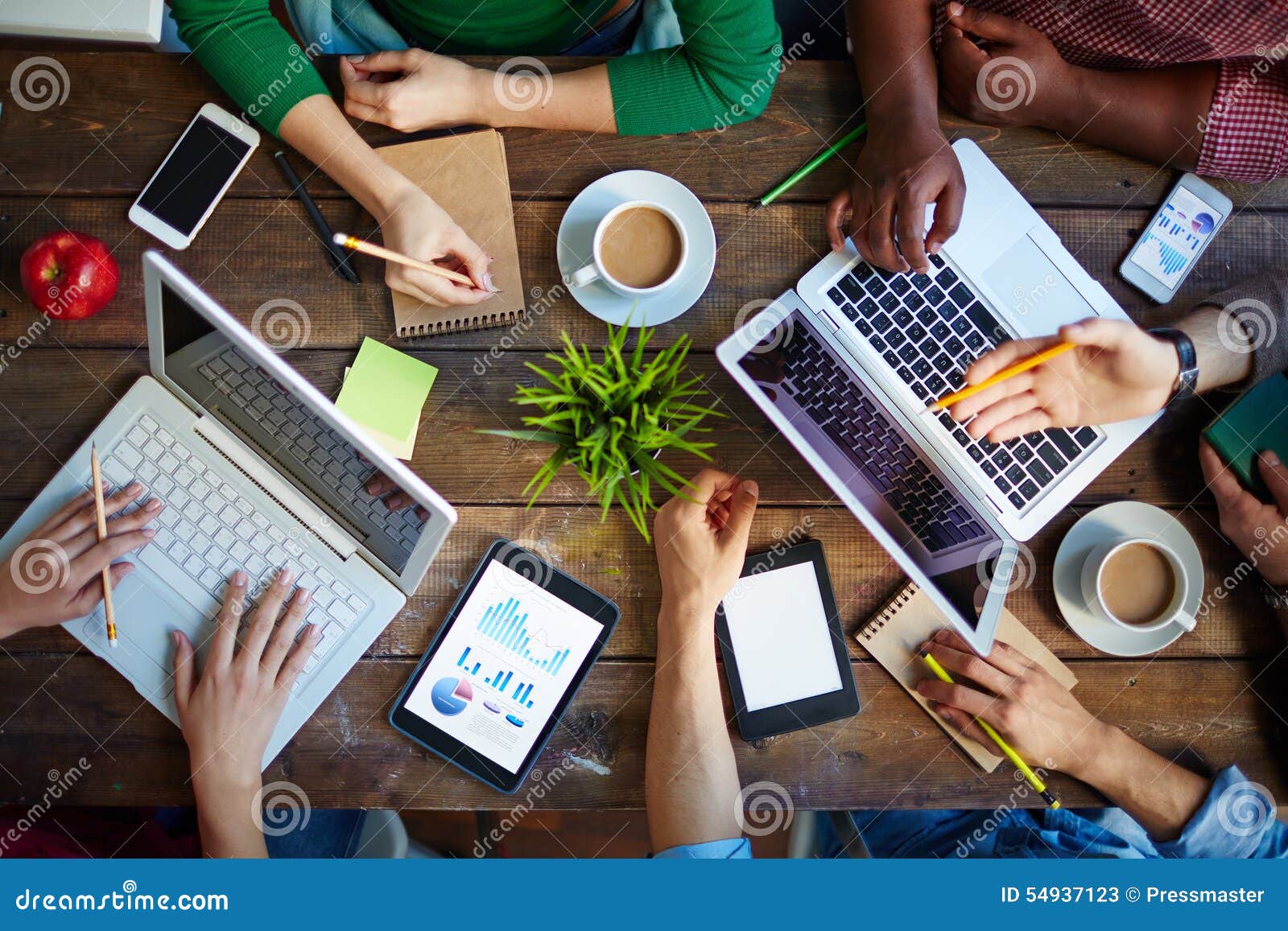 Discussion with laptops stock image. Image of touchpad - 54937123