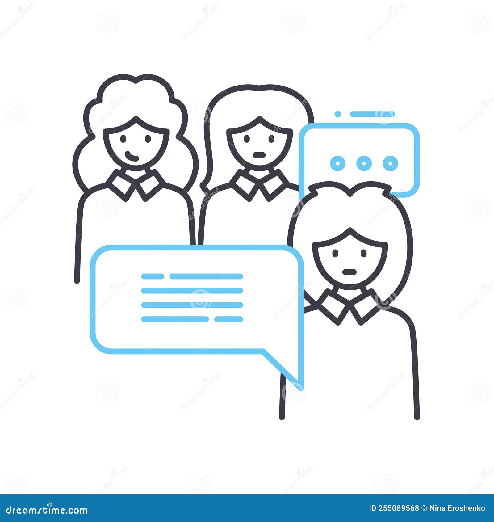 Discussion Line Icon, Outline Symbol, Vector Illustration, Concept Sign ... Discussion Line Icon, Outline Symbol, Vector Illustration, Concept Sign ...