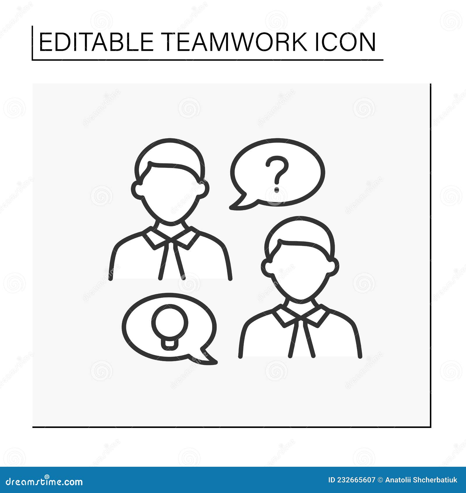 Discussion line icon stock vector. Illustration of communicate - 232665607