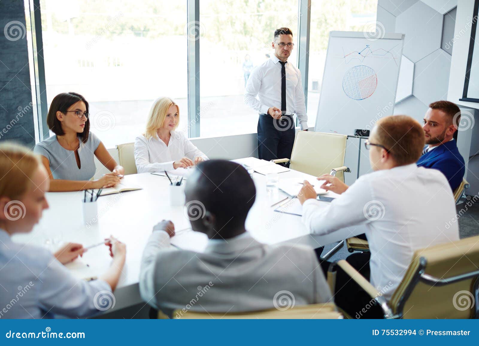 Discussion during Presentation Stock Photo - Image of presentation ...