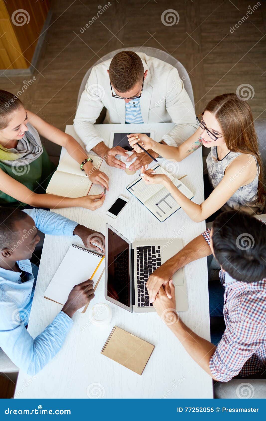 Discussion of project stock photo. Image of coworking - 77252056