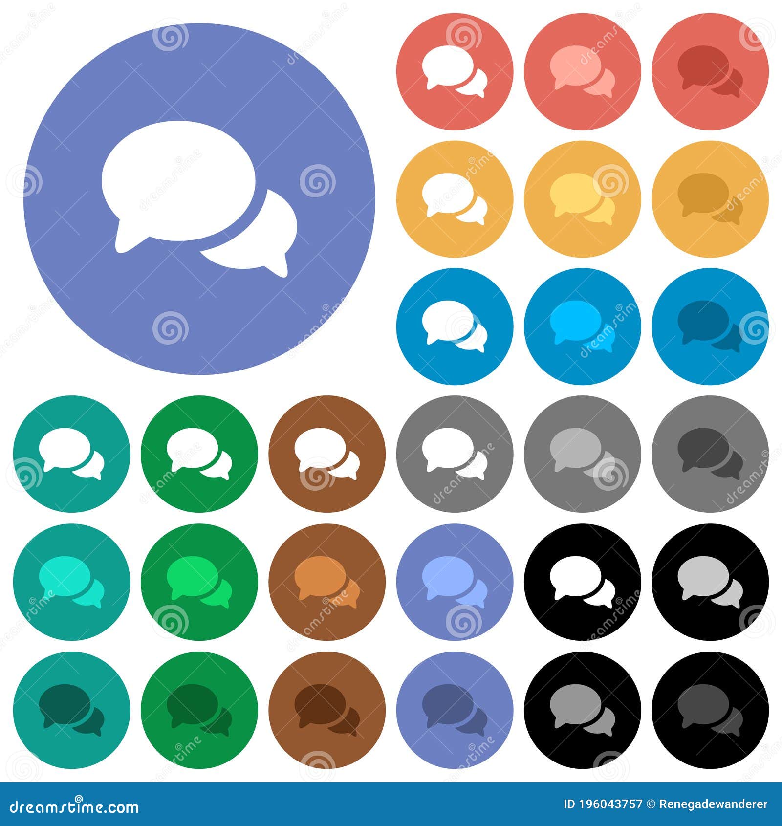 Discussion Round Flat Multi Colored Icons Stock Illustration ...
