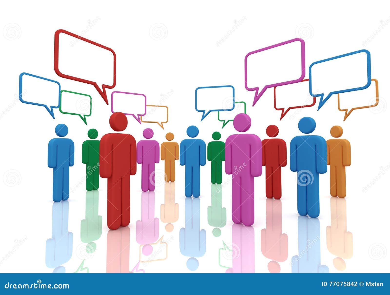 Discussion Speech Bubbles Concept 3d Illustration Stock Illustration ...