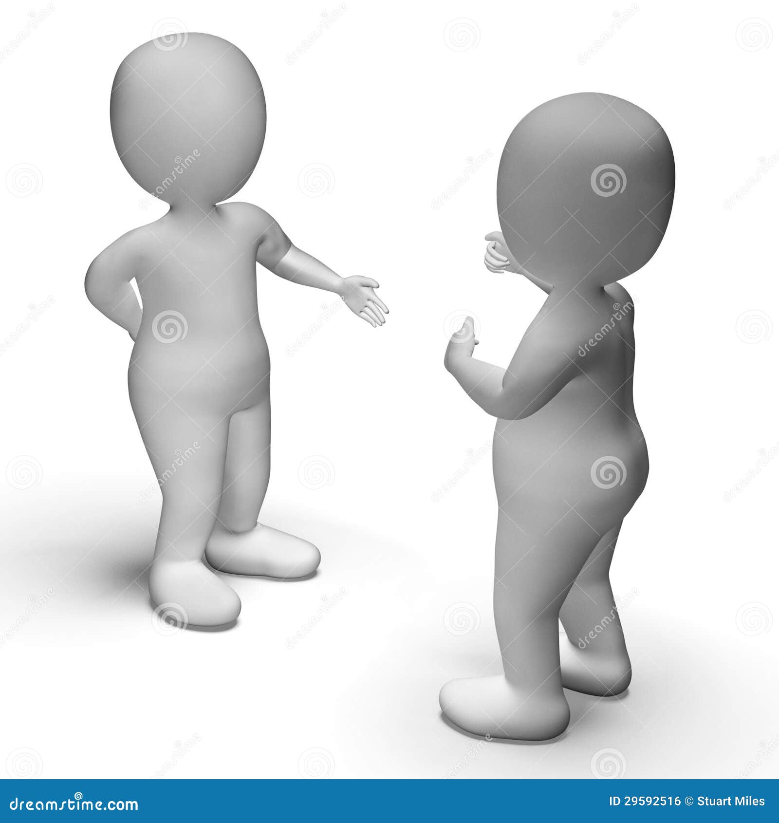 Discussion between Two 3d Characters Shows Communication Stock ...