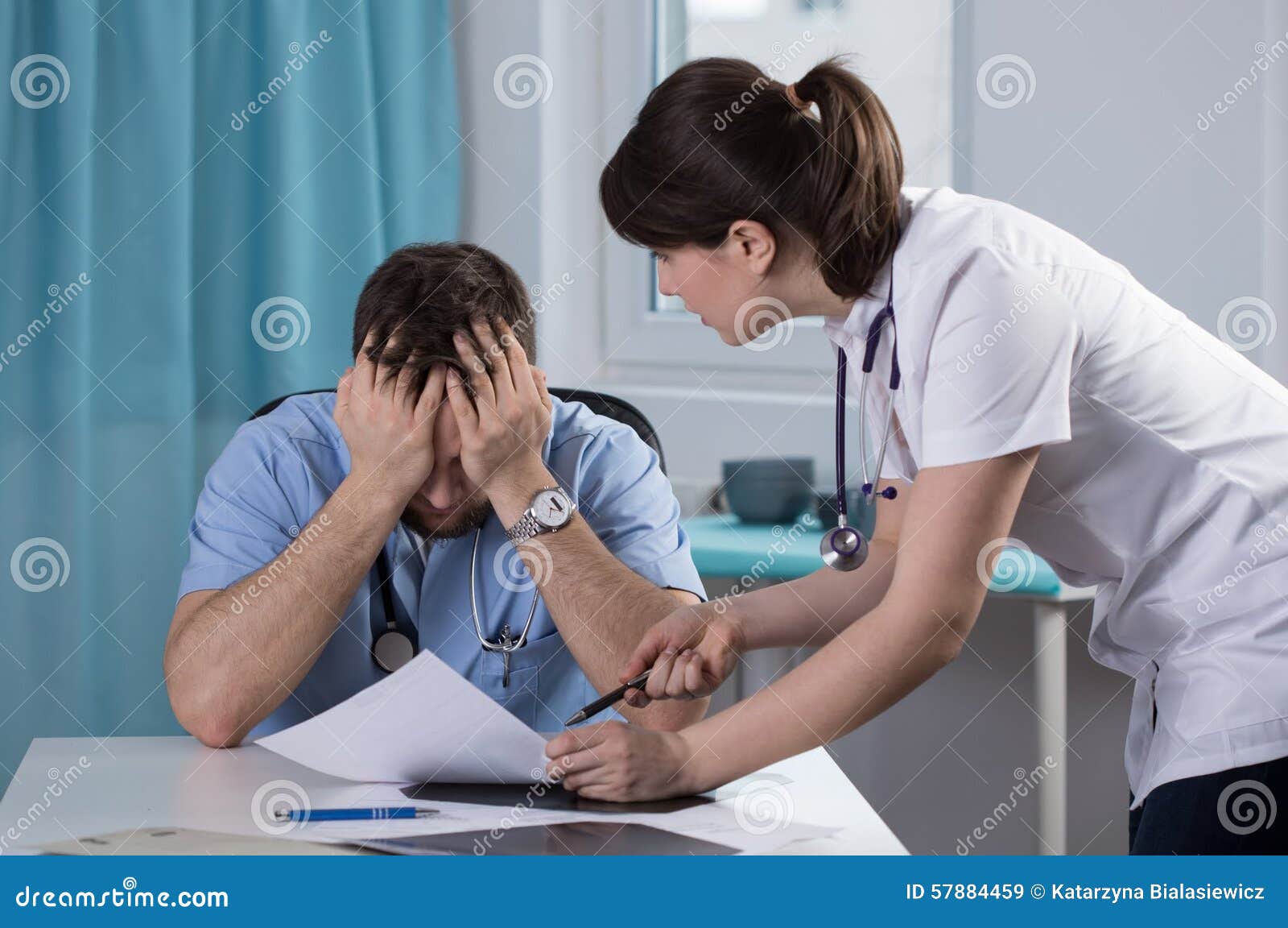 Discussion between Two Medics Stock Image - Image of medic, concerned ...