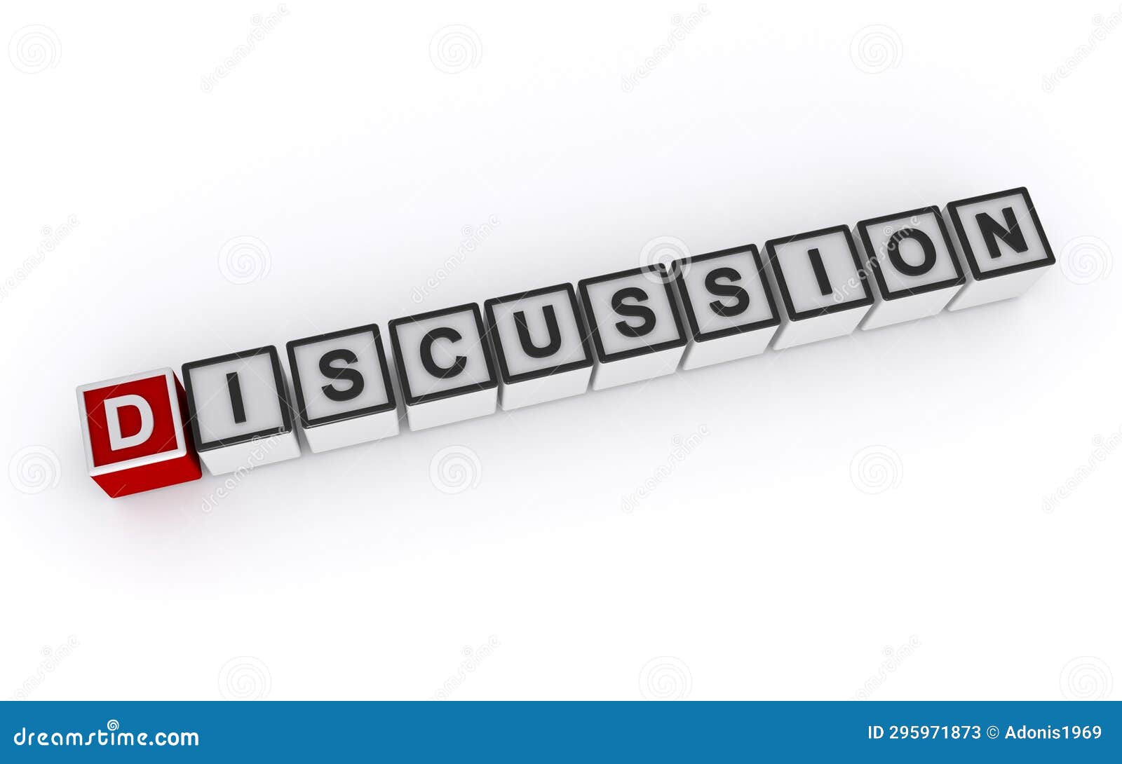 Discussion Word Block on White Stock Illustration - Illustration of ...