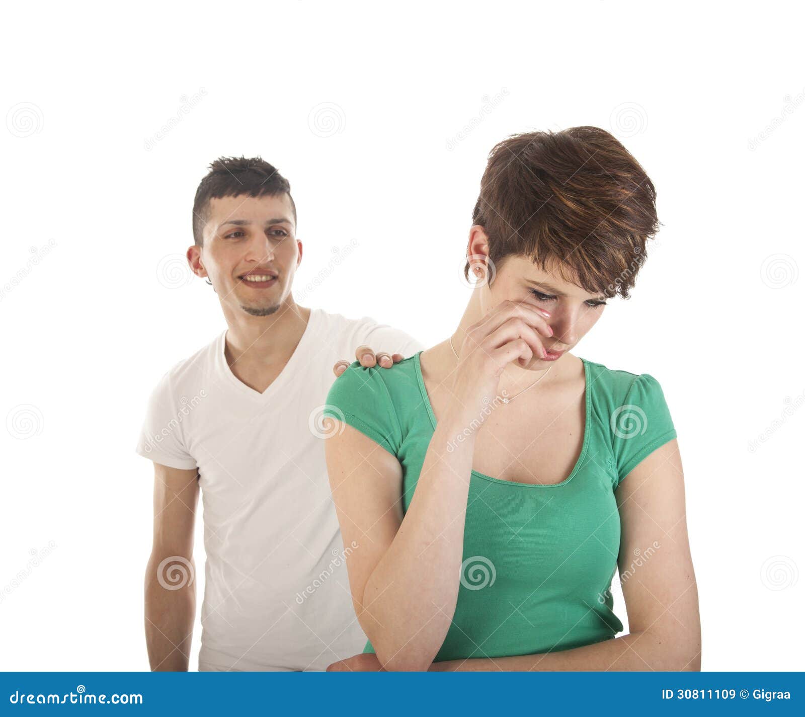 Discussione Della Donna E Del Giovane Immagine Stock - Immagine di ...