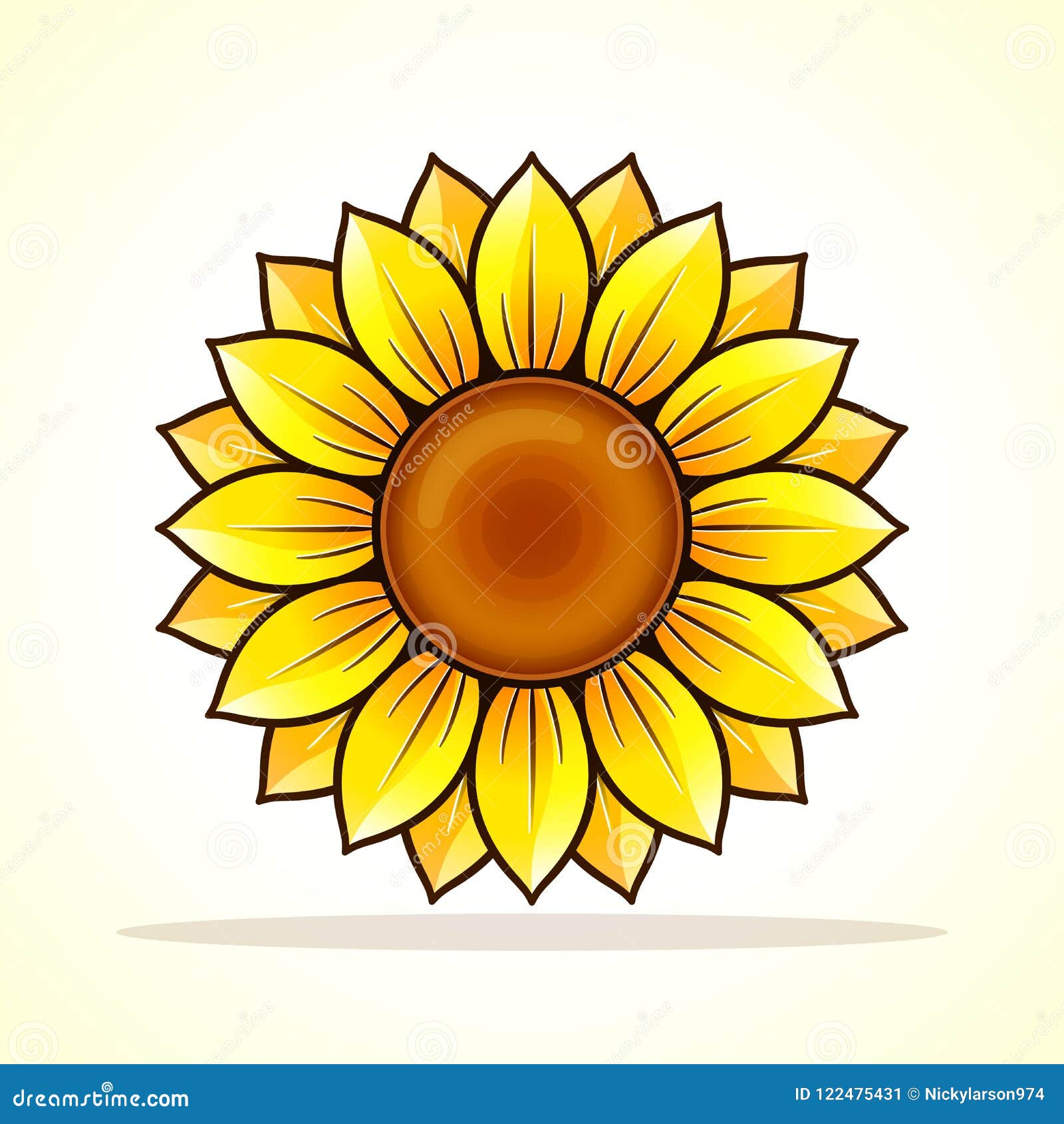 Diseño Amarillo Del Icono Del Girasol Del Vector Ilustración del Vector ...
