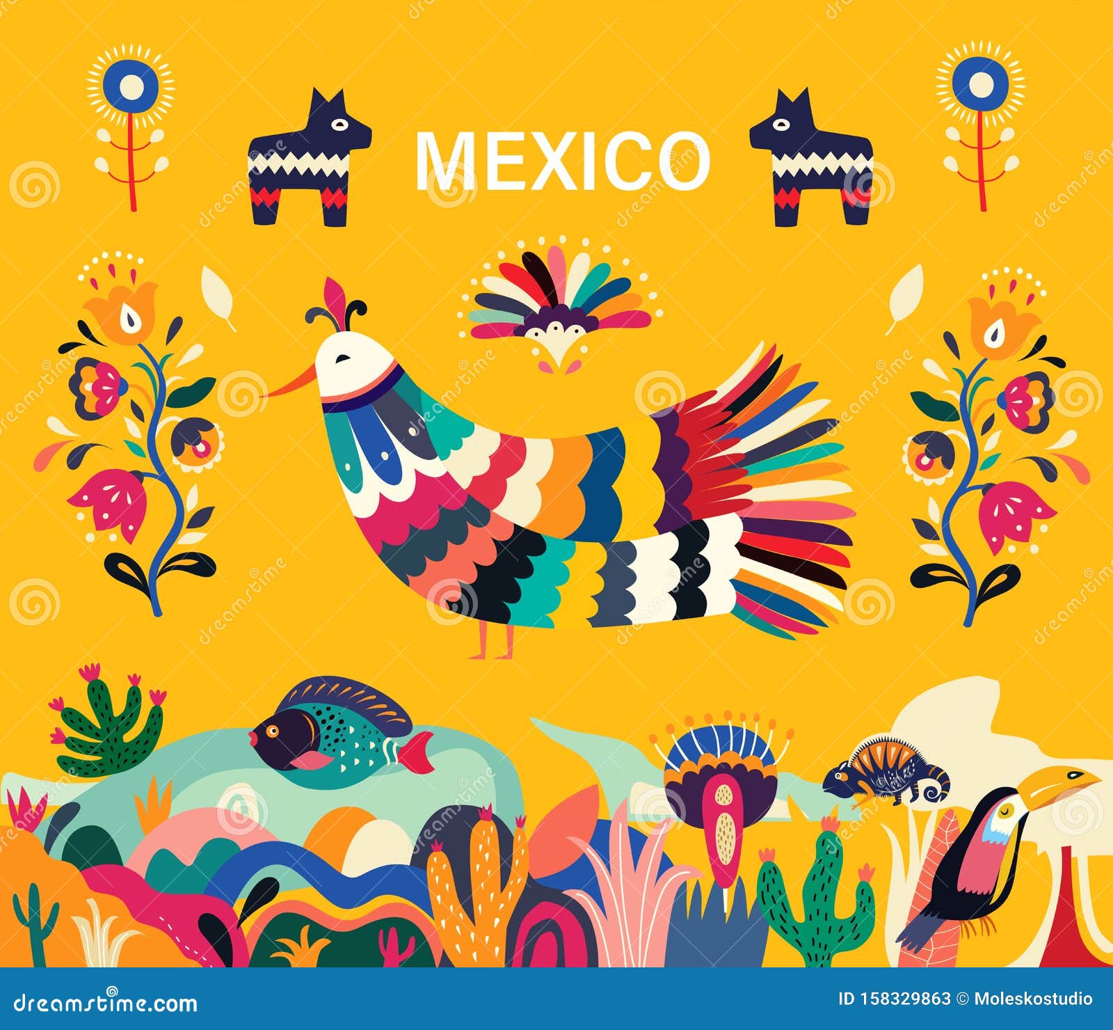 DiseÃ±o colorido mexicano ilustración del vector. Ilustración de ...