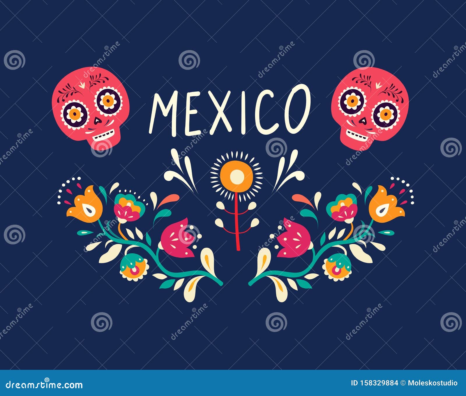 DiseÃ±o colorido mexicano ilustración del vector. Ilustración de gente ...