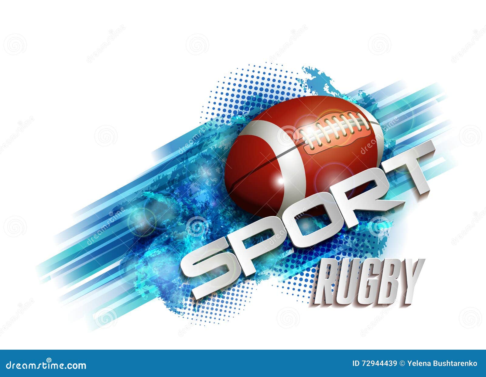 Diseño Con La Bola De Rugbi Ilustración del Vector - Ilustración de ...