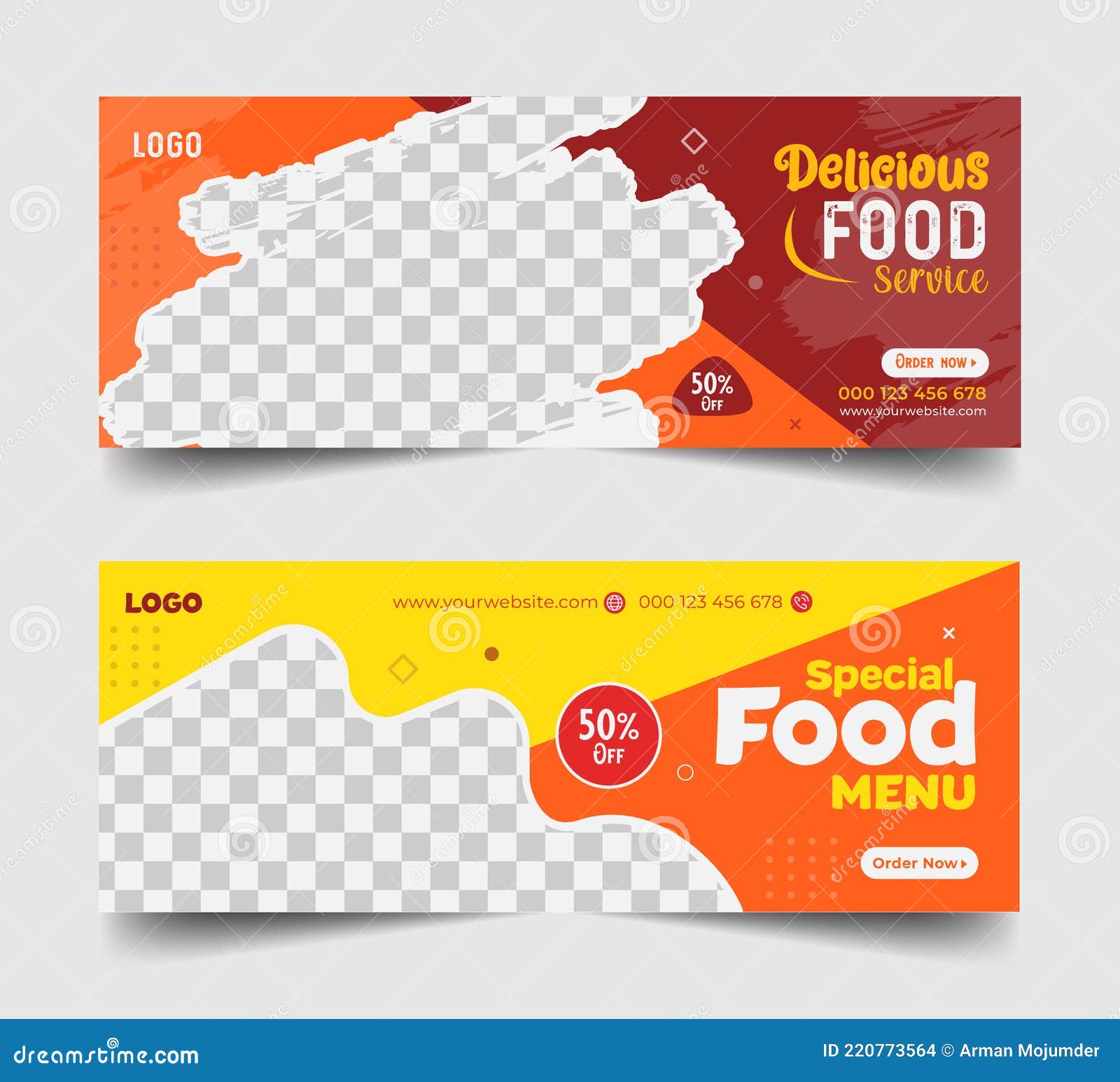 Diseño De Banner De Comida Y Portada Ilustración del Vector ...