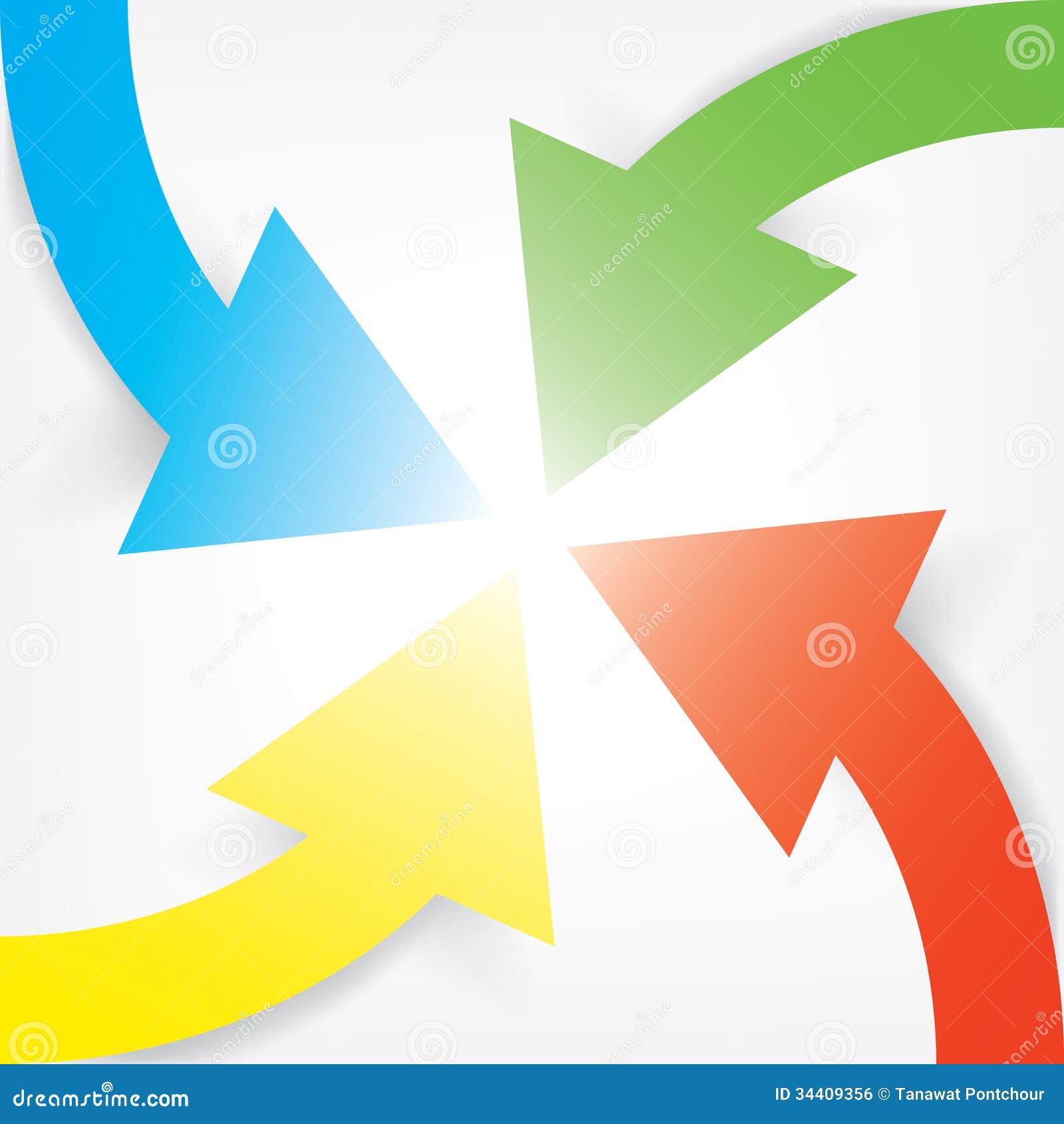DiseÃ±o De Cuatro Flechas Coloridas Stock de ilustración - Ilustración ...